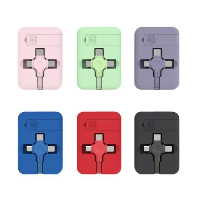 China 3 In 1 high speed Retractable Data Cable TPE ABS Silicone Material for sale