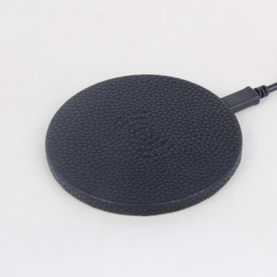 China Qi 10W Fast Wireless Charging Pad Premium PU Leather Inductive for sale