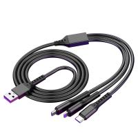 China Nylon 4ft Multi USB Charging Cable 3 In 1 Universal Charger Cord for sale