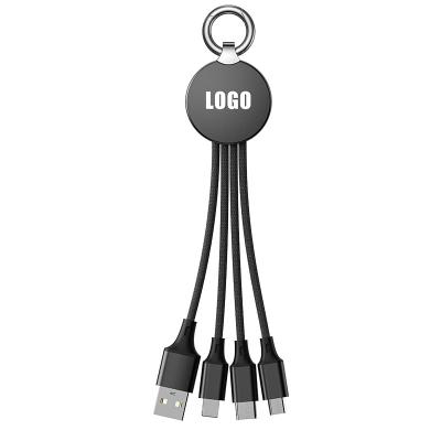 China OD 3.5mm 3 In 1 Universal Usb Charging Cable Multi Pin Keychain Design for sale