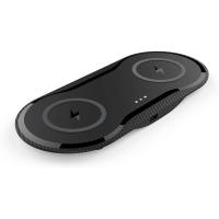 China Dual Port Qi 10W Desktop Wireless Charger Pad For Iphone Airpods for sale