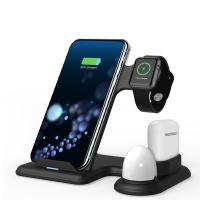 China Desktop 4 In 1 15W Multi Function Wireless Charger Night Light Station for sale