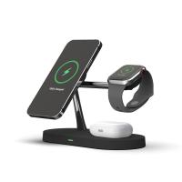 China Magnetic 15W Fast 5 In 1 Wireless Charger Stand With Night Lamp for sale