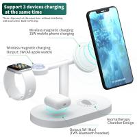 China Portable Fast Wireless Charger Station Three In One Charging Stand for sale
