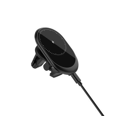 China Magnetic 15w Car Phone Mount Wireless Charger For Huawei And Xiaomi for sale