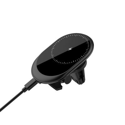 China Black 15W Qi Smart Sensor Car Wireless Charger Air Vent Mount for sale