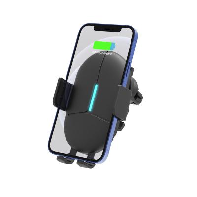 China Dashboard Auto Clamping Qi Car Mount Wireless Charger Air Vent for sale