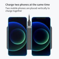 China Dual Coil Fast 15w Desktop Wireless Charger Duo Pad For for sale