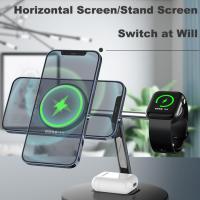 China 9V 2A Magnetic Wireless Charger Stand 3 In 1 Cell Phone Holder for sale