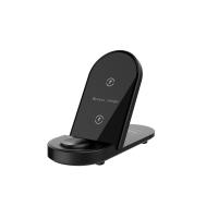 China Qi 3 In1 15W 2.5D grass panel Foldable Wireless Charging Stand For 3 Devices for sale