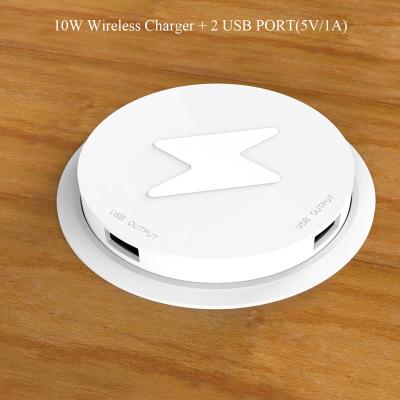 China PC ABS Desktop Embedded Wireless Charger Mounted Space Saving for sale
