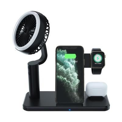 China 9V 2A Foldable Multifunction Fast Charger 4W Fan PC ABS With Led Night Lamp for sale