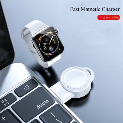 China 5v 1a Magnetic Wireless Charger Portable Mini Usb Watch For Iwatch 7 6 5 for sale