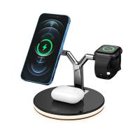 China 4 In 1 Magnetic Wireless Charger Stand For Iphone And Earphone for sale
