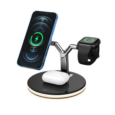 China 4 In 1 Magnetic Wireless Charger Stand For Iphone And Earphone for sale