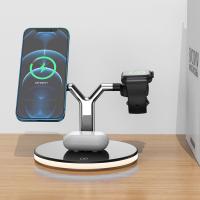 China Desktop Magnetic Wireless Car Charger 10w Mobile Phone Holder 4 In 1 for sale