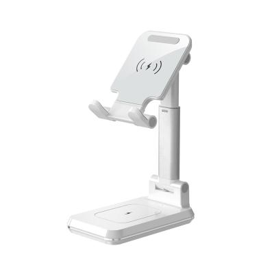 China Portable 10W Qi 2 In 1 Mobile Wireless Charger Foldable Phone Holder for sale