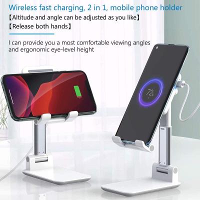 China Portable Multifunctional 2 in 1 Wireless Charger Foldable Adjustable Angles Heights for sale