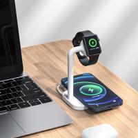 China 15W Fast Charging Desktop 2 In 1 Wireless Charger for Magnetic Watch Mobile Phone for sale