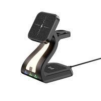 China Magnetic 3 In 1 Wireless Charging Station 15W Fast With Night atmosphere Lamp for sale