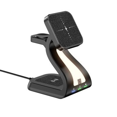 China Metal Base 3 In 1 Wireless Charger Magnetic Wireless Charger For iWatch Earphone for sale