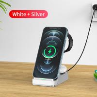 China 3 In 1 Desktop Wireless Charger 15W Fast Charging For Apple Watch Headset for sale