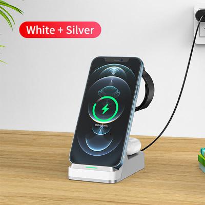 China 3 In 1 Desktop Wireless Charger 15W Fast Charging For Apple Watch Headset for sale