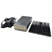 China Best Selling Silver Handheld 12 Antenna Cell Phone Jammer Block 5G/4G Cellular Signal Detector for sale
