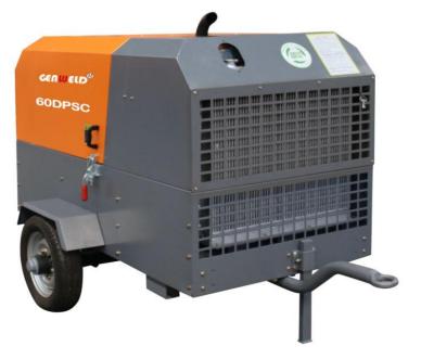 China GENWELD 60DPSC Diesel Portable Screw Compressor with Xichai 55.8KW Engine China Ⅳ Standard and 85 L Diesel Tank for sale
