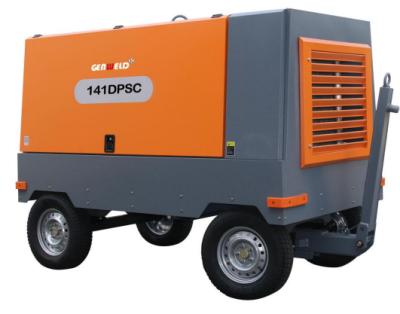 China GENWELD 141DPSC Diesel Portable Screw Compressor with 140KW Yuchai Engine 15 m3/min FAD and 15 bar Pressure for Heavy-Duty Applications for sale