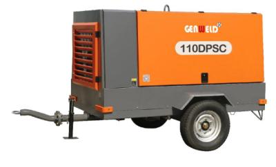 China GENWELD 110DPSC Mobile Diesel Air Compressor with Yuchai 118KW Engine China Ⅳ Emission and 2 Wheel Configuration for sale