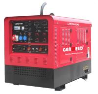 China GENWELD LWG-400 Heavy Duty Diesel Welding Generator with 400A Dual Welding Output and 20 kW Brushless Alternator on Silent Mobile Trailer for sale