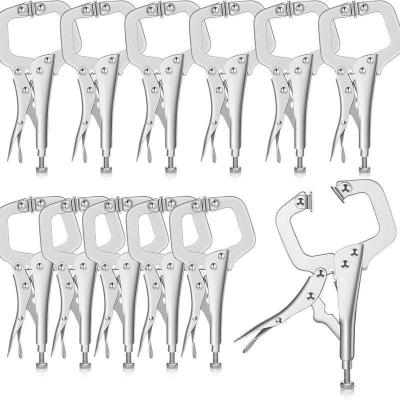 China Heavy-Duty Welding Clamp C-Clamp with 30 cm Jaw Capacity, Deep Throat and Copper-Plated Screw for Large Frame Welding for sale
