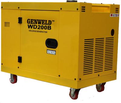 China Silent Diesel Welder Generator 200A Welding Current with 4.0Kw Output Power Portable Engine Driven Arc Welder for sale