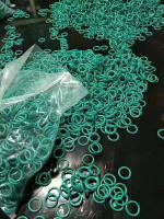 China Green NBR/FKM/FFKM Material Rubber O Rings OEM/ODM Compression Molding with Good Oil Resistance 16-30 N/mm Tear Strength for sale