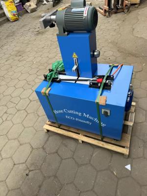 China Dust free Blue Skiving And 4 Layers Electric Rubber Hose Cutting Machine With Advanced And User Friendly Button Control for sale