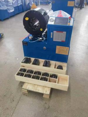 China PLC Control System OEM Service Industrial 16 Dies Blue Colors 4 Inch Crimping Range Electric Hydraulic Crimping Tool 0.01mm Accuracy Hose Crimping Machine for sale