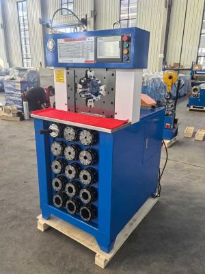 China Blue Colors 3 Inch PLC Control System 6 - 76mm AC Hose Crimping Machine For Efficient Crimping Max Opening 158mm for sale