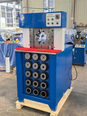 China Blue Button Control Hydraulic Hose Crimping Machine with 6-76mm Crimping Range and 165mm Max Opening for sale