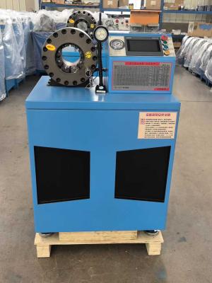China 2 Inch Sky Blue Color Nice Design 600T Crimping Force Blue Color Crimping Size Reach 2.5 Inch With Fast Change Mould Tools Rubber Hose Crimping Machine With 6-51mm Range And 10 Interchangeable Dies for sale