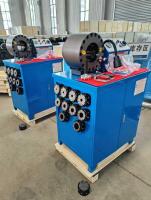China 2 Inch 600 Ton From 6mm To 51mm Rubber Hose Crimping Machine Higher Model Blue Color 220v/380v Voltage With 10 Interchangeable Dies And Hydraulic Applications for sale