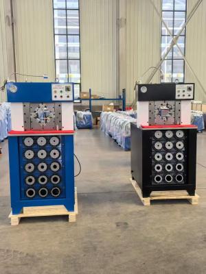 China 3 Inch Hydraulic Hose Crimping Machine with 6-76mm Crimping Range, 165mm Max Opening, and 15 Dies for sale