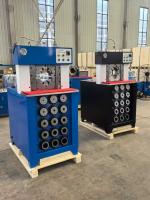 China 3 Inch Super Thickness Model PLC Control Hydraulic Hose Crimping Machine With 6-76mm Crimping Range Black Color Bigger Pressure Force And 165mm Max Opening 15 Dies for sale