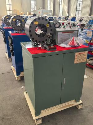 China 2 Inch 600 Ton Pressure Force Rubber Hose Crimping Machine Higher Model Green Color 220v/380v Voltage With 6-51mm Range And 10 Interchangeable Dies for sale