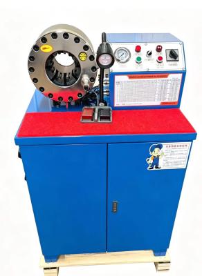 China 2 Inch 600T 31.5Mpa Rubber Hose Crimping Machine Higher Model Blue Color 220v/380v Voltage With 6-51mm Crimping Range And 10 Interchangeable Dies for sale