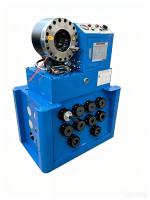 China 2 Inch 6-51/64mm Crimping Range Up To 2.5 Inch Hydraulic Hose Crimping Machine Button Control Systerm With Fast Change Mould Tool And Rack And 10 Interchangeable Dies for sale
