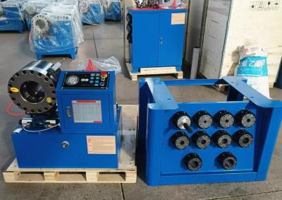 China 2 Inch Crimping Range Up To 64mm 2.5 Inch Crimping Range Hydraulic Hose Crimping Machine Digital Control Systerm With Fast Change Mould Tool And Rack And 10 Interchangeable Dies for sale