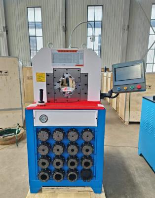China 3 Inch Super Thickness Model Bigger Crimping Force Hydraulic Hose Crimping Machine PLC Control System 2800KN Crimper Force And 6-76mm Crimping Range 15 Dies For Hydraulic Applications for sale