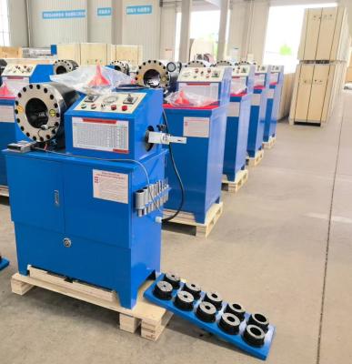China 6-51mm 2 Inch Blue Color 10 Dies Hydraulic Hose Crimping Machine With Dual Functionality And Hose Skiving Machine 2 Functions Into One Machine Crimping/skiving For Robust Construction for sale