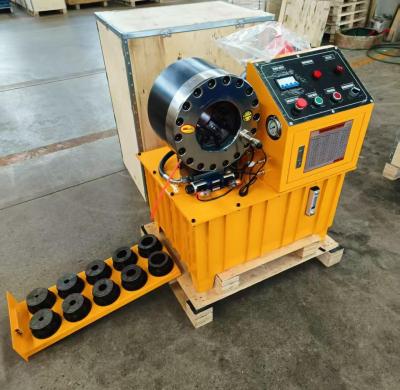China 6-51mm 10 Dies Special Design Yellow Color Hydraulic Hose Crimping Machine With 31.5Mpa Oil Pump Pressure 220v/240v/380v/415v Voltage Options And 3KW/4KW Motor Power for sale
